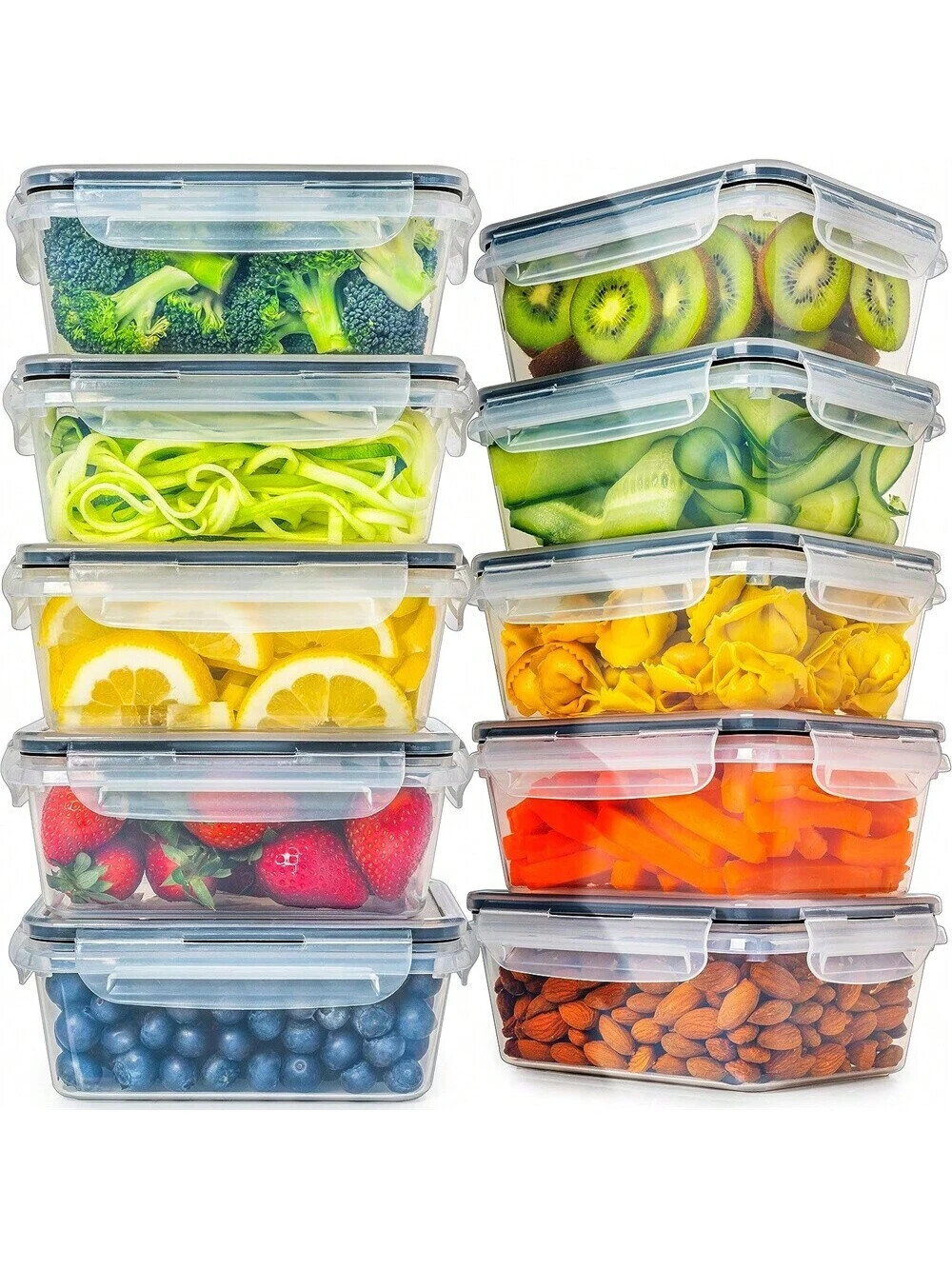 A Set of 10 840ML Kitchen Storage Containers, Portable Food Containers ...