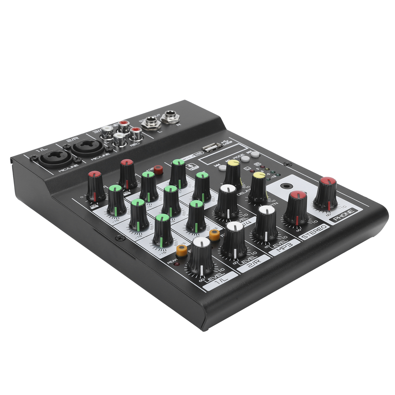 Portable 4 Channel BT Mixing Console Digital Audio Mixer Builtin Reverb ...