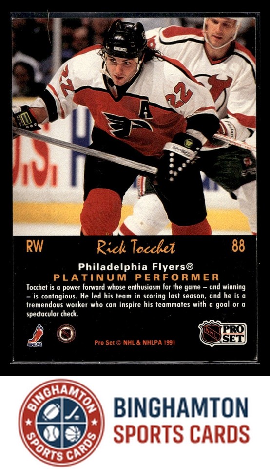 1991-92 Pro Set Platinum Card #88 Rick Tocchet Philadelphia Flyers | eBay