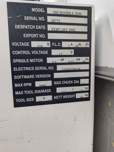 Denford Micromill 2000 Desktop CNC Milling Machine | eBay