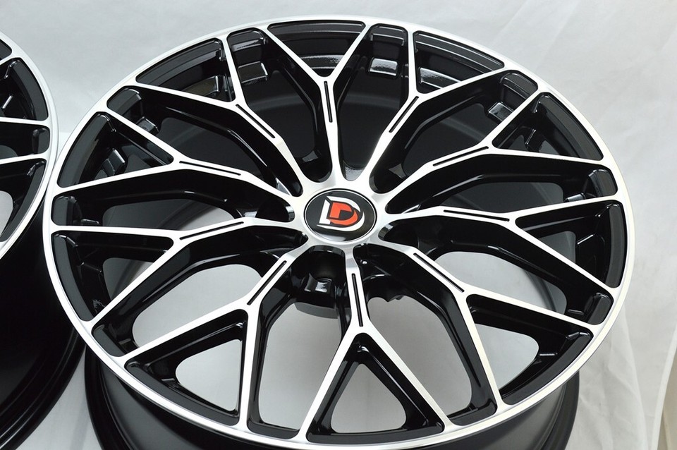 Set of 4 New 18x8 DDR 310M Black/Machined 18" Rims Wheels 5x114.3 35mm ...