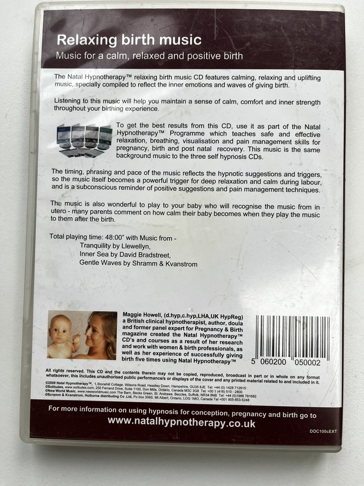 Relaxing Birth Music Various 2009 Cd Natal Hypnotherapy 5060200050002 ...