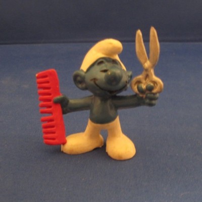 Smurfs 20110 Hairdresser Smurf Barber Comb Vintage Schleich Figure PVC ...
