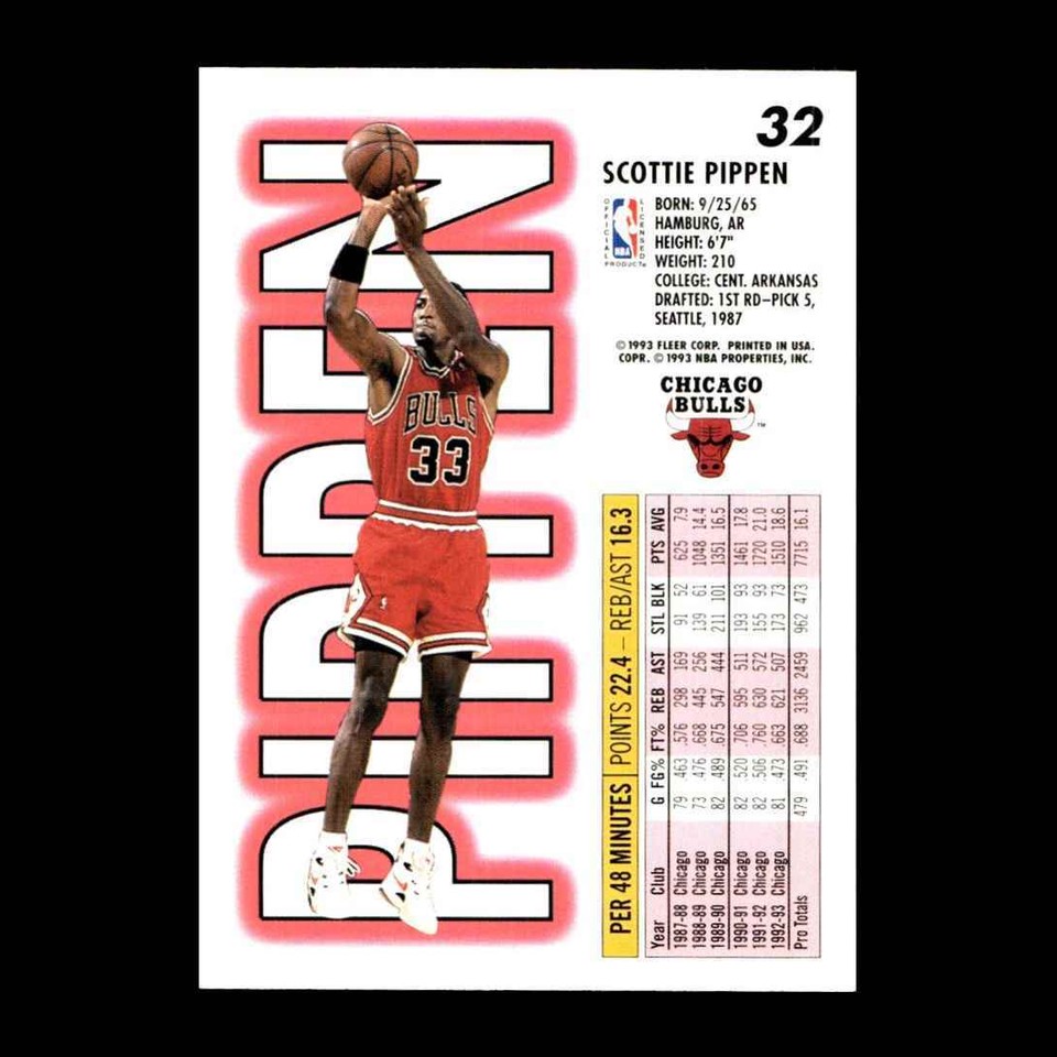 Scottie Pippen 1994-95 Fleer Chicago Bulls #32 R316I 36 | eBay
