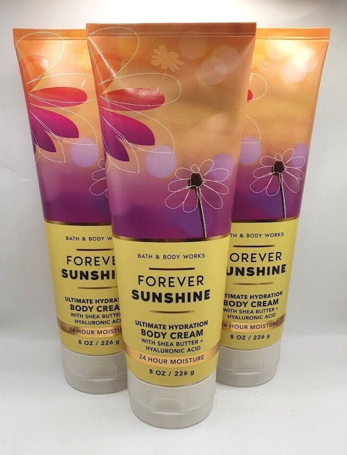 BATH AND BODY WORKS FOREVER SUNSHINE BODY CREAM 8 OZ (SET OF 3) | eBay