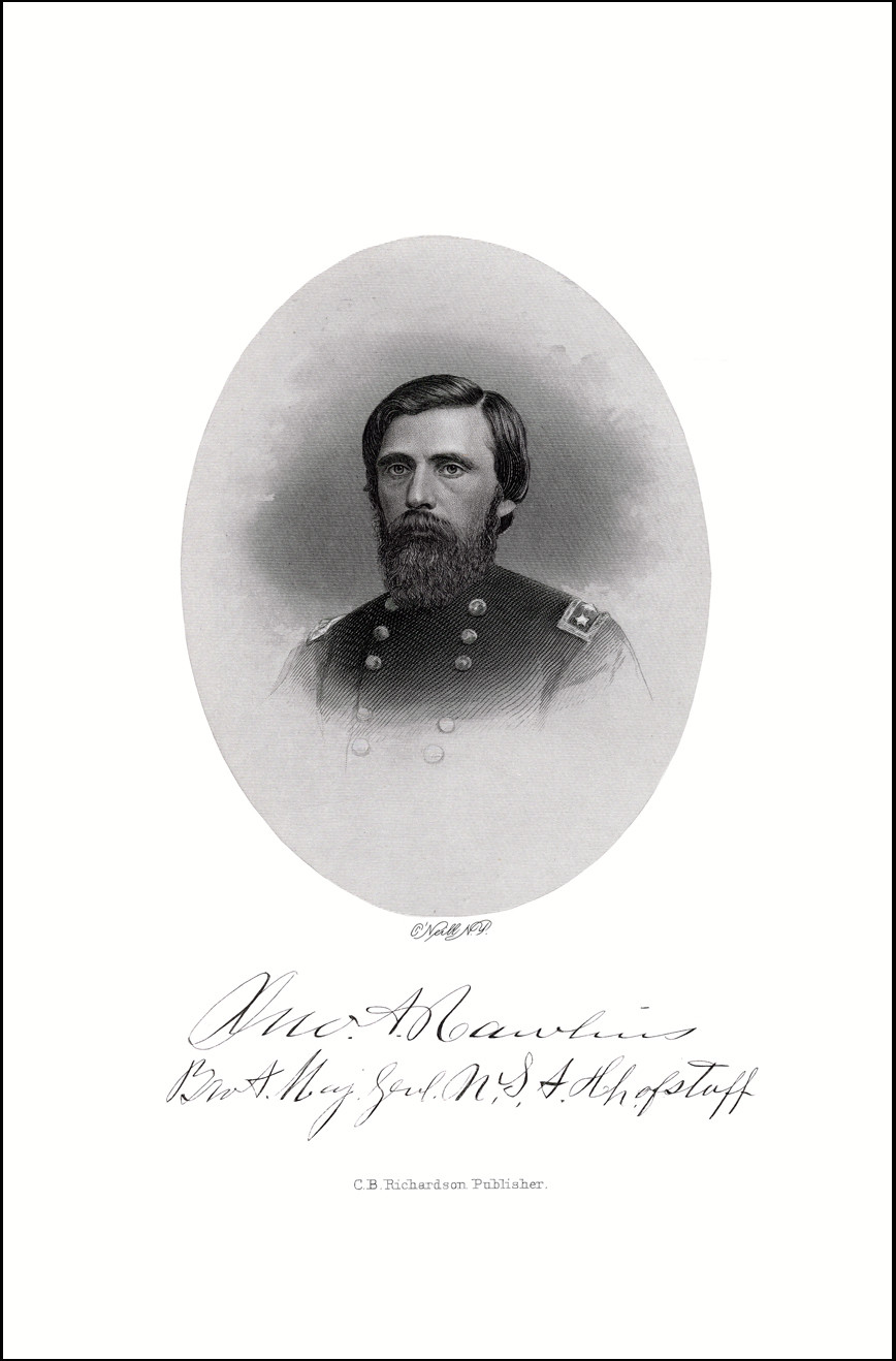 General JOHN AARON RAWLINGS 1867 engraving O'Neill sc US Grants ...