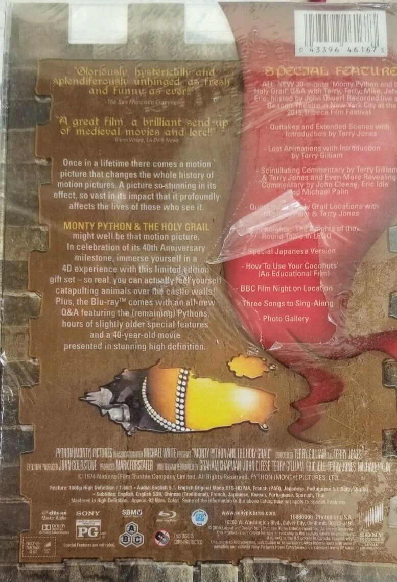 Monty Python and the Holy Grail (Blu-ray Disc, 2015, Limited Edition ...