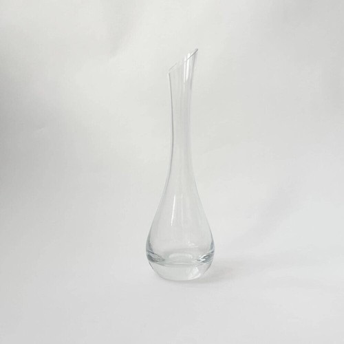 Oblique Cut Rounded Narrow Neck Vintage Clear Glass Oblique Cut Carafe ...