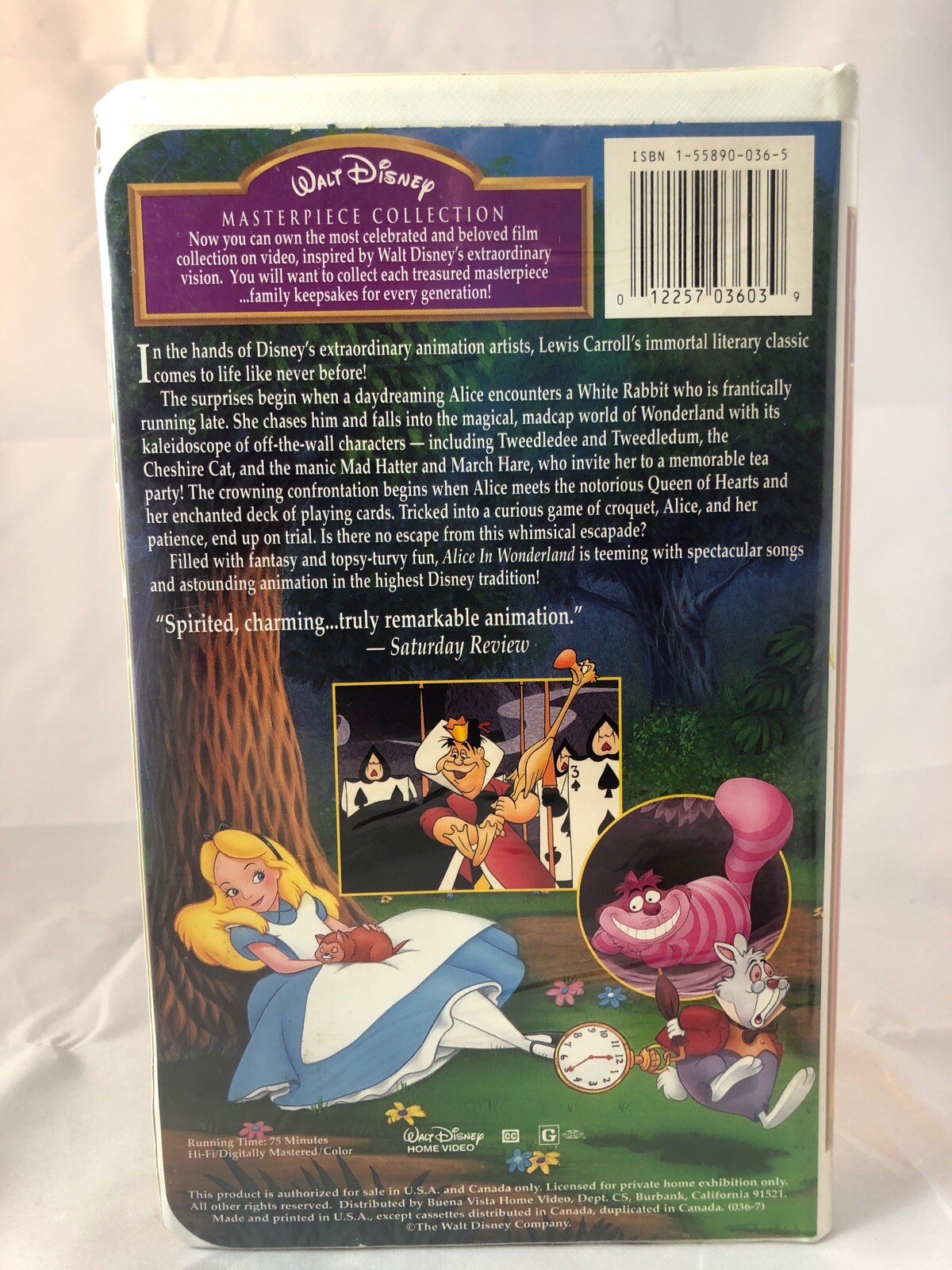 Alice in Wonderland VHS Walt Disney Masterpiece Collection 12257036039 ...