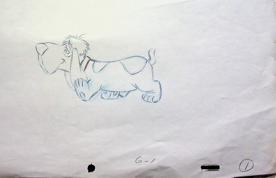 Woofer & Wimper, Dog Detectives 1975 Production Hand Drawn Pencil Hanna ...