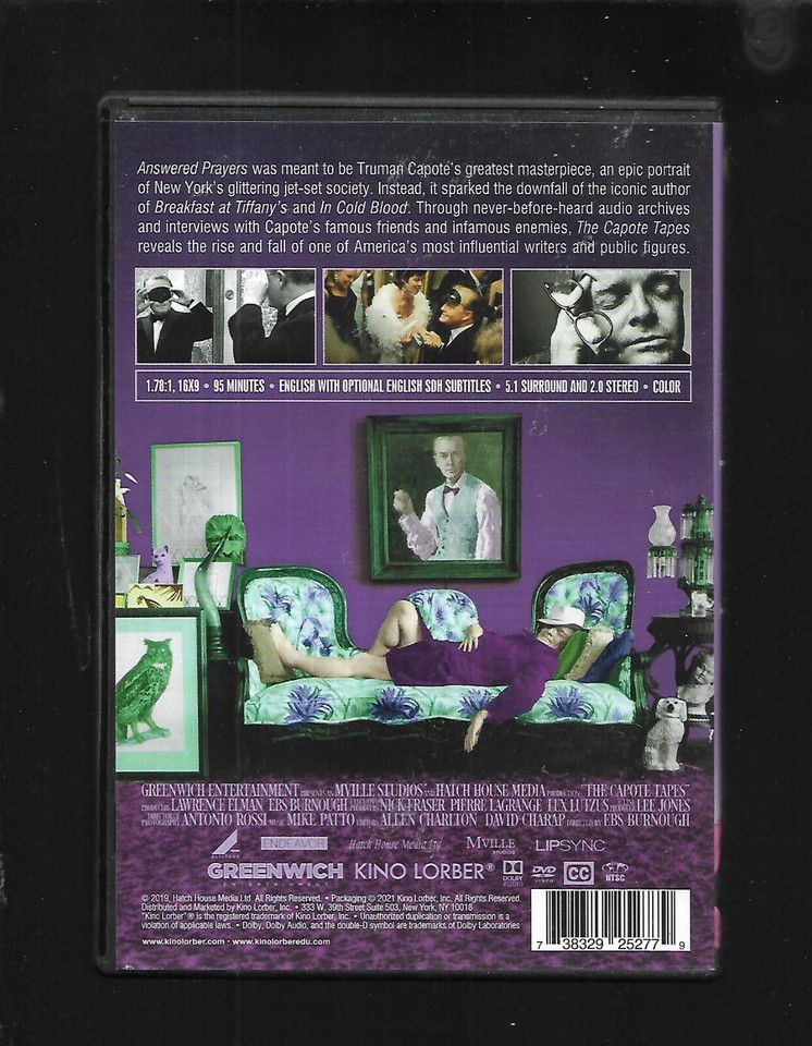 * RARE * Ebs Burnough's THE CAPOTE TAPES - KINO Truman Capote ...