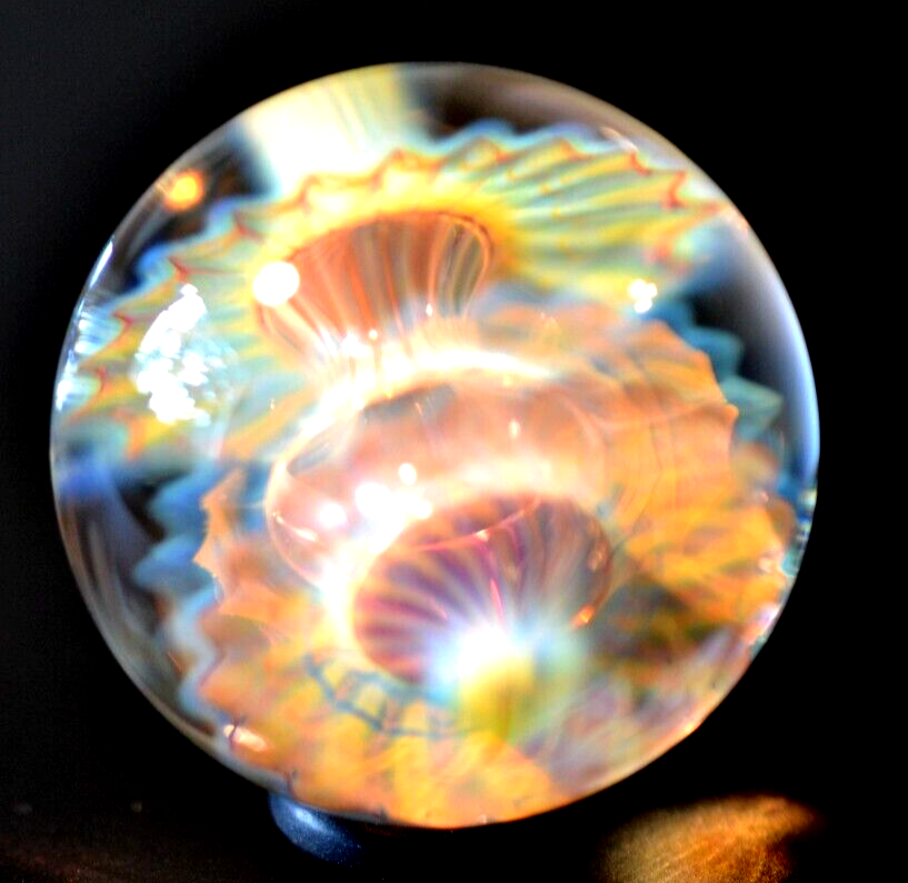 RYAN WHITMORE GLASS MARBLE/1.552"-TRANSPARENT TIERED BEAUTY-PINK,IVORY ...