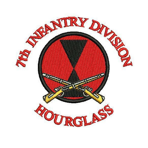 7th Infantry Division Hourglass Army Military Embroidered Polo Shirt | eBay