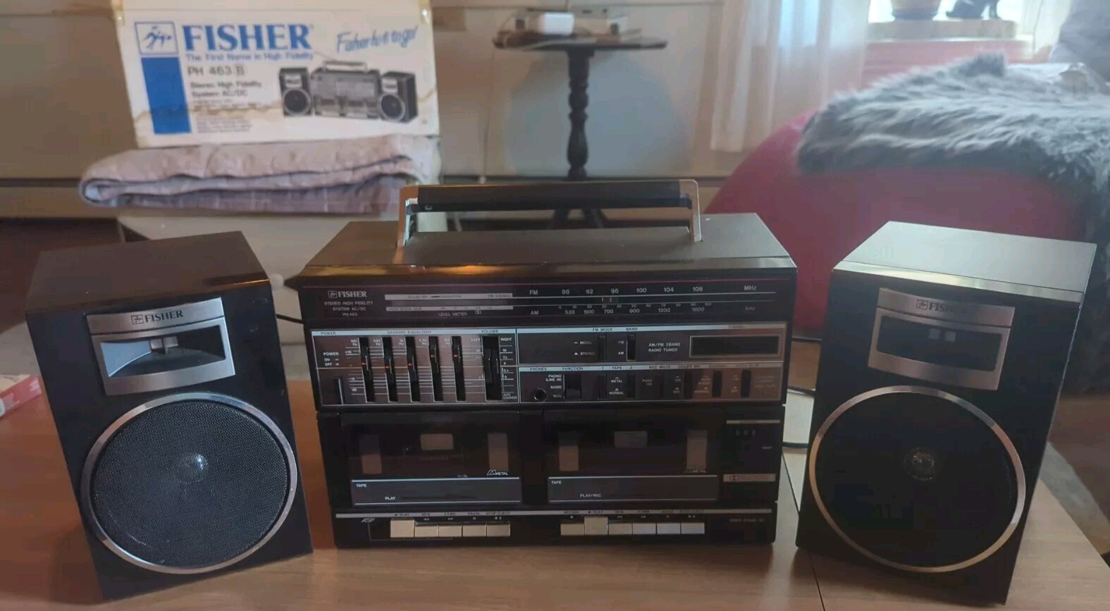 Fisher PH 463 Black Boombox! Fully Functional With Original Box. See ...