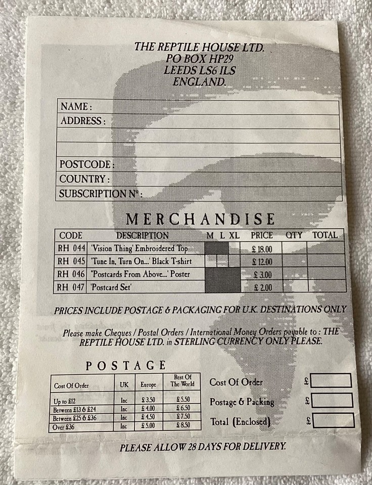 Rare A5 THE SISTERS OF MERCY 4 page merch sheet March 1993 | eBay.de