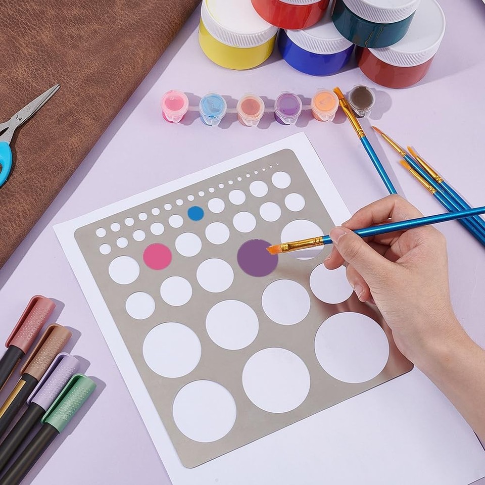 UNICRAFTALE 1Pcs Metal Circle Stencil Templates for Drawing, Stainless ...