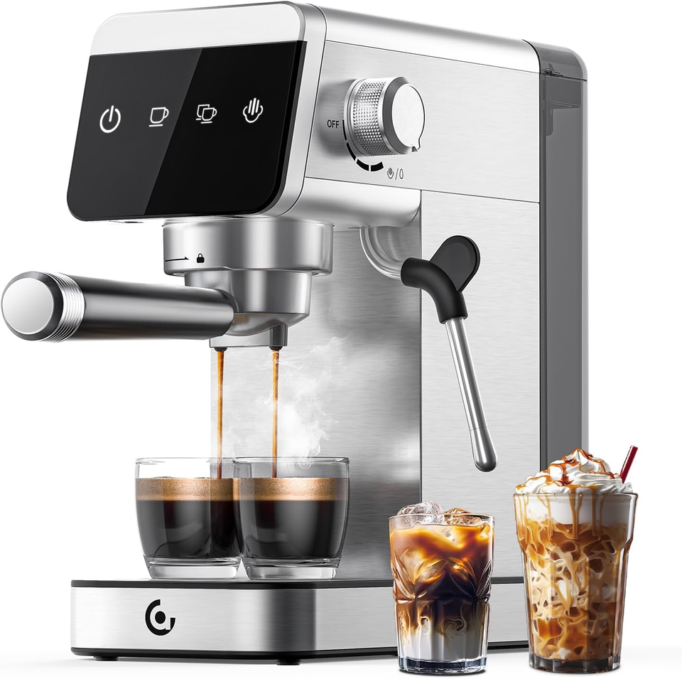 Espresso Machine 20 Bar, Compact Coffee Maker with LED Touch Screen ...