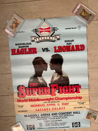 RARE Original MARVIN Hagler v Sugar Ray Leonard BOXING Poster 1987 20in x 29in | eBay
