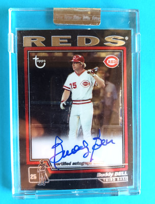 2004 TOPPS CHROME BUDDY BELL #TA-BBE ON CARD AUTOGRAPH CINCINNATI REDS ...