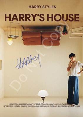 Harry Styles Harry's House Autograph Photo RP Music Poster | eBay
