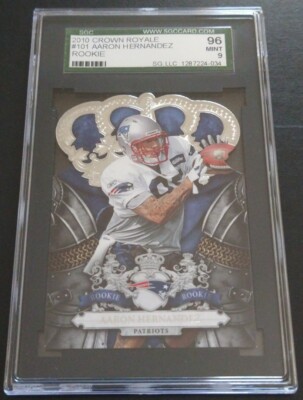 2010 Panini Crown Royale #101 Aaron Hernandez Rookie RC SGC 9 Mint ...