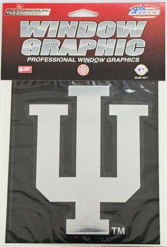 IU Indiana University Window Graphic - Metallic Silver Chrome Vinyl ...