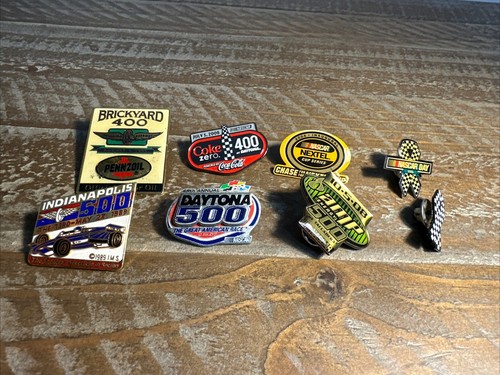 Vintage NASCAR Racing Pins Lot of 8 Hat Lapel Metal Indy Brickyard ...