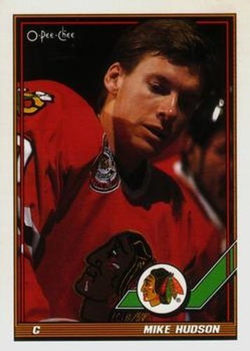 #495 Mike Hudson - Chicago Blackhawks - 1991-92 O-Pee-Chee Hockey | eBay