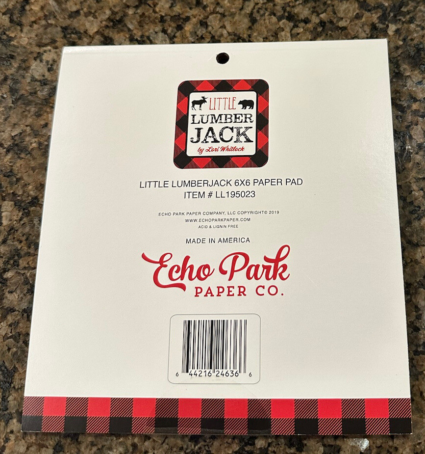 Echo Park LITTLE LUMBER JACK 6x6 Scrapbook Paper Cardstock Pad 24 ...