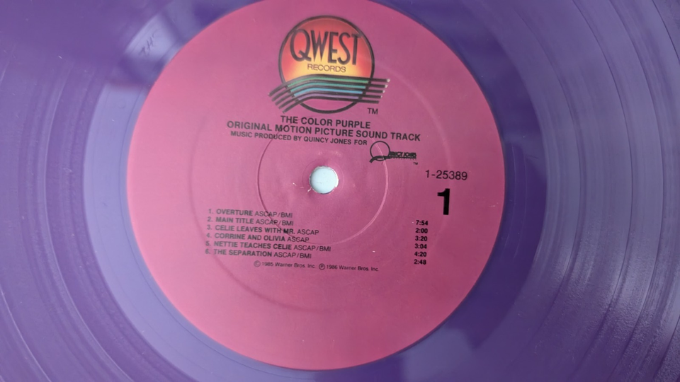 The Color Purple Original Soundtrack LP Purple Vinyl Quincy Jones 1986 ...