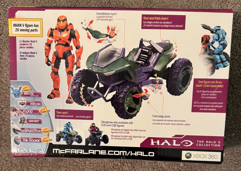 HALO 3 - Mongoose with Spartan Mark V Figure, 2009 NIB: FREE SHIPPING ...