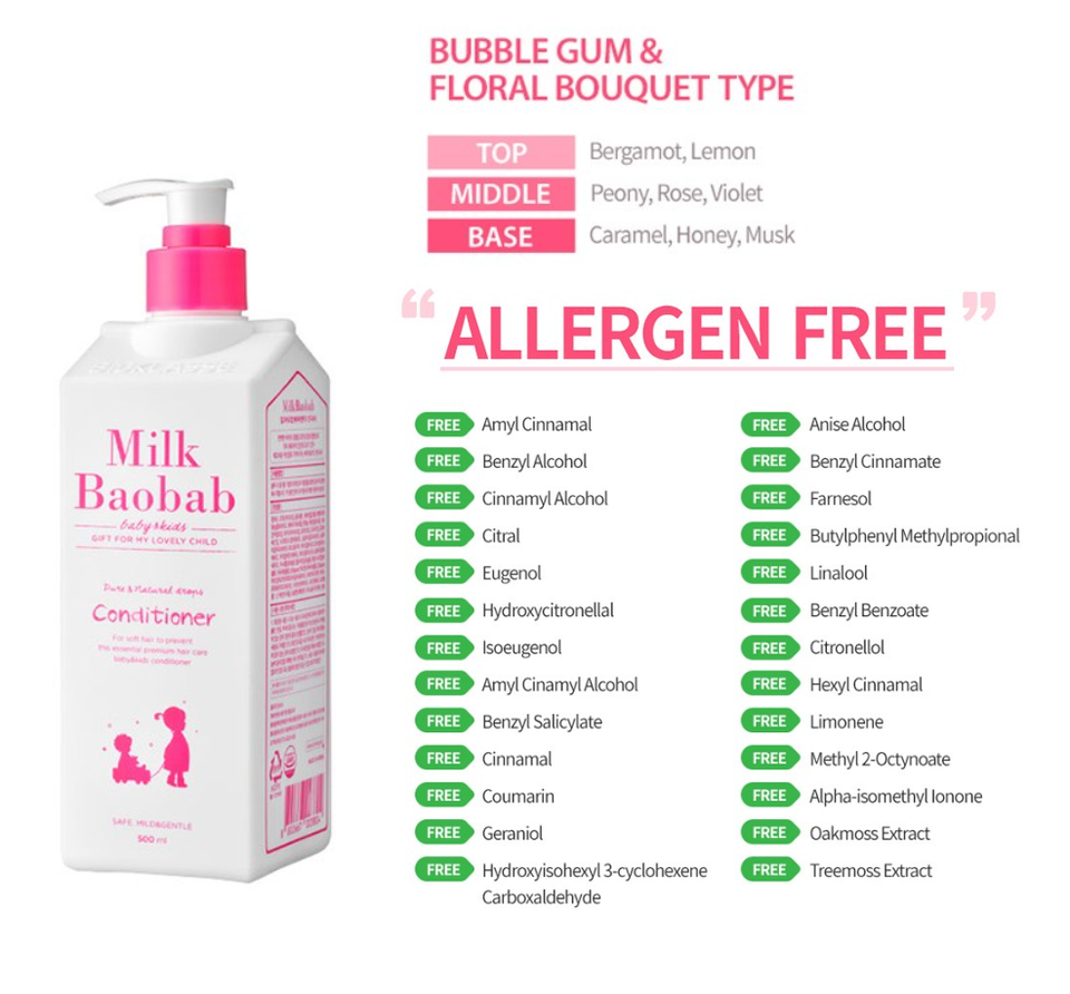 Milk baobab Baby & Kids Shampoo + Conditioner 16.9oz Bubble Gum Scent ...