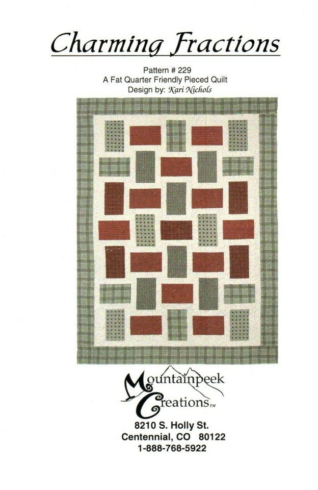 Charming Fractions Quilt Sewing Pattern Multiple Sizes Fat Quarter ...