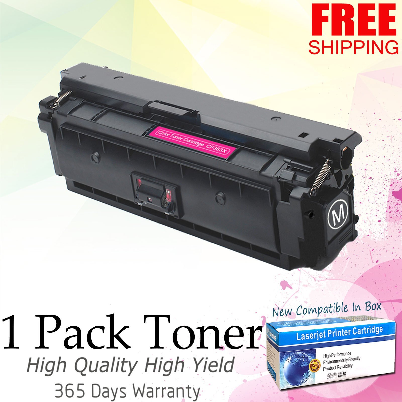 Magenta Toner For HP CF360X 508X LaserJet Enterprise M553n M553dn M553x ...