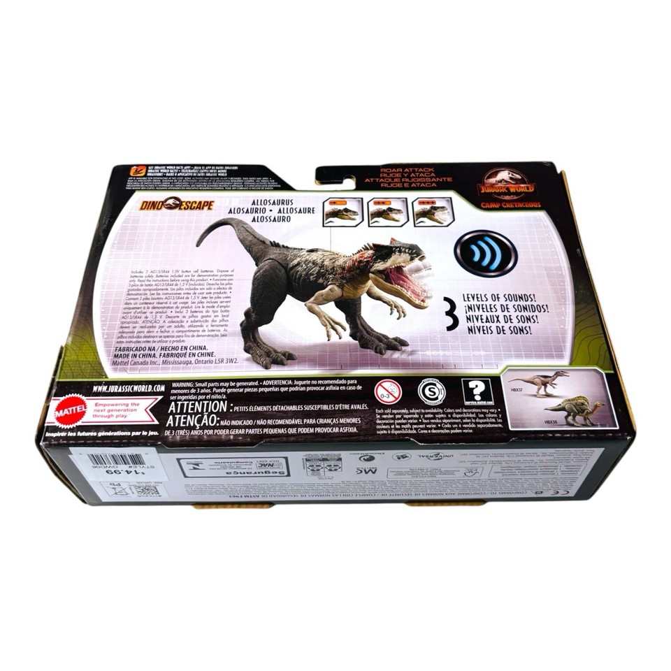 Jurassic World Allosaurus Camp Cretaceous Roar Attack Figure Roarivores ...