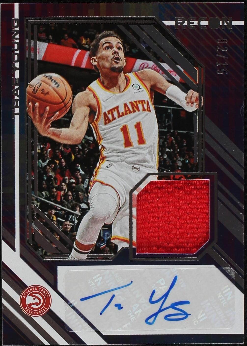 2021-22 Panini Recon - Jersey Autographs Trae Young #JA-TRY /15 (AU ...