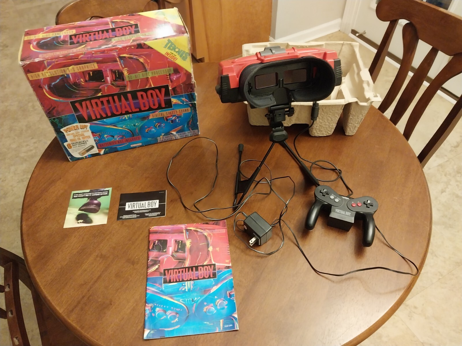 Nintendo Virtual Boy Console Bundle Complete-See Pics- TESTED WORKS + 3 ...
