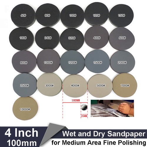 60-10000Grit 4Inch 100mm Round Sandpaper Pads Sanding Disc Wet Dry ...