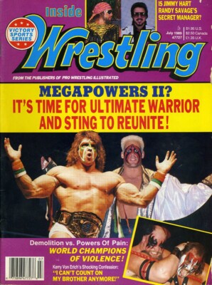 ULTIMATE WARRIOR/STING Wrestling World Magazine July 1989 KERRY VON ...