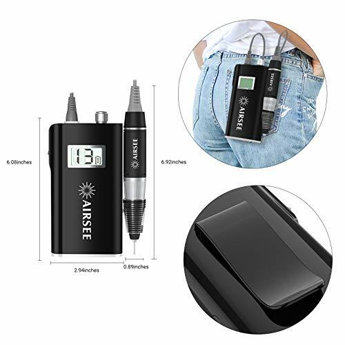 AIRSEE Rechargeable 30000RPM Electric Nail Drill Professional Assorted ...