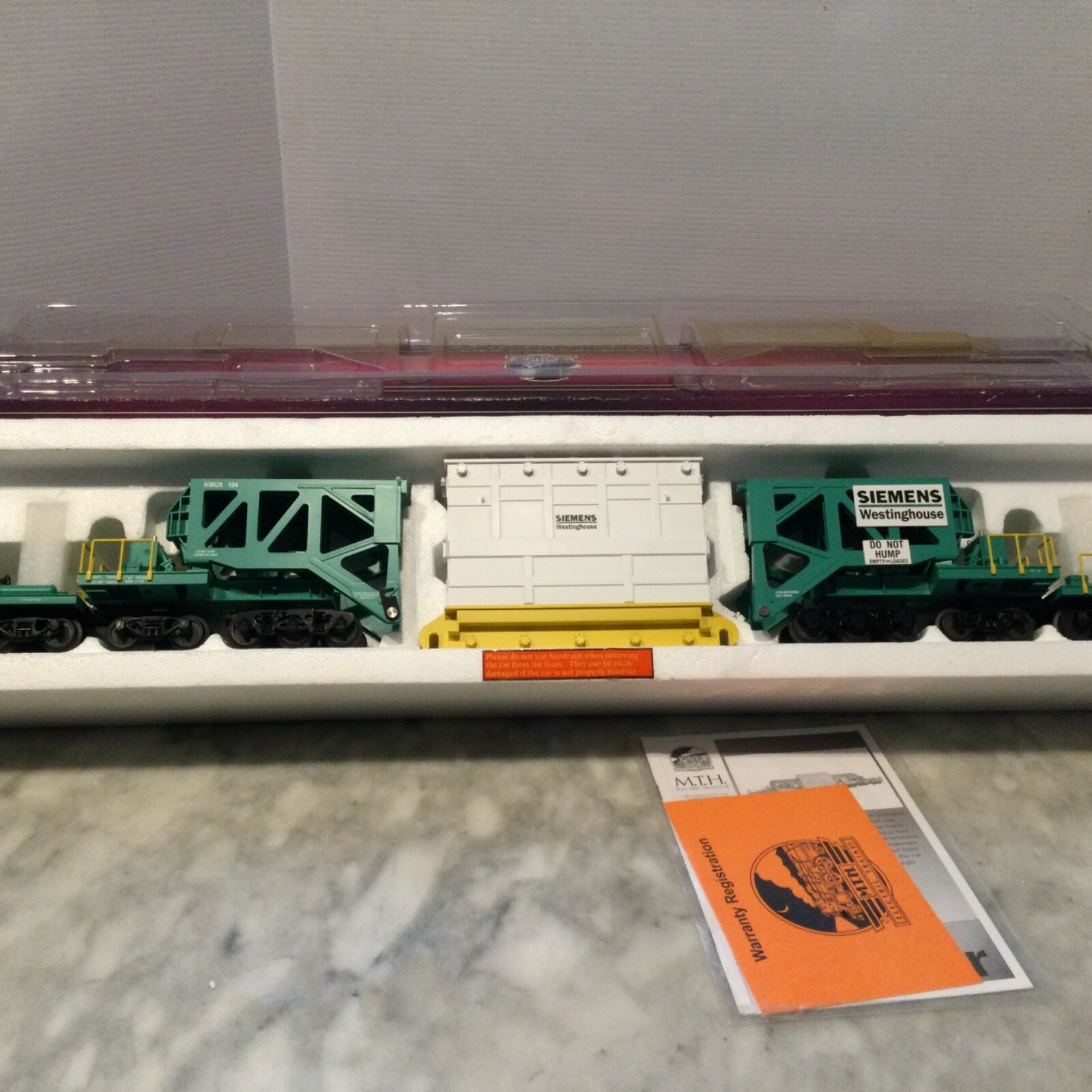 MTH 30-98418 WESTINGHOUSE SCHNABEL 104 FLAT CAR IN OB WITH INSTRUCTION ...