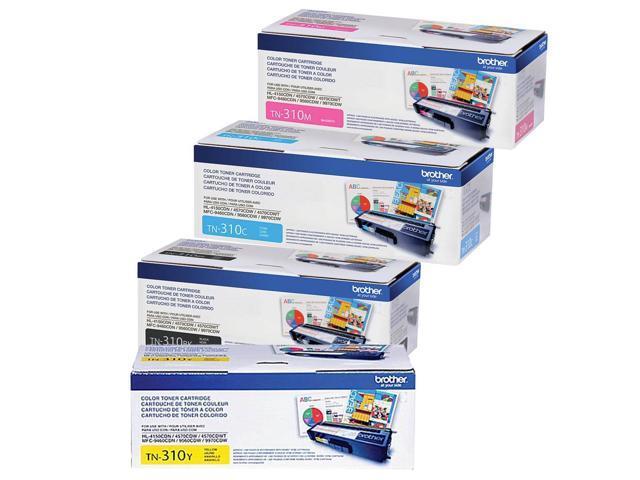 Brother Genuine TN310 (TN-310) BK/C/M/Y Standard Yield Toner (4) Pack ...