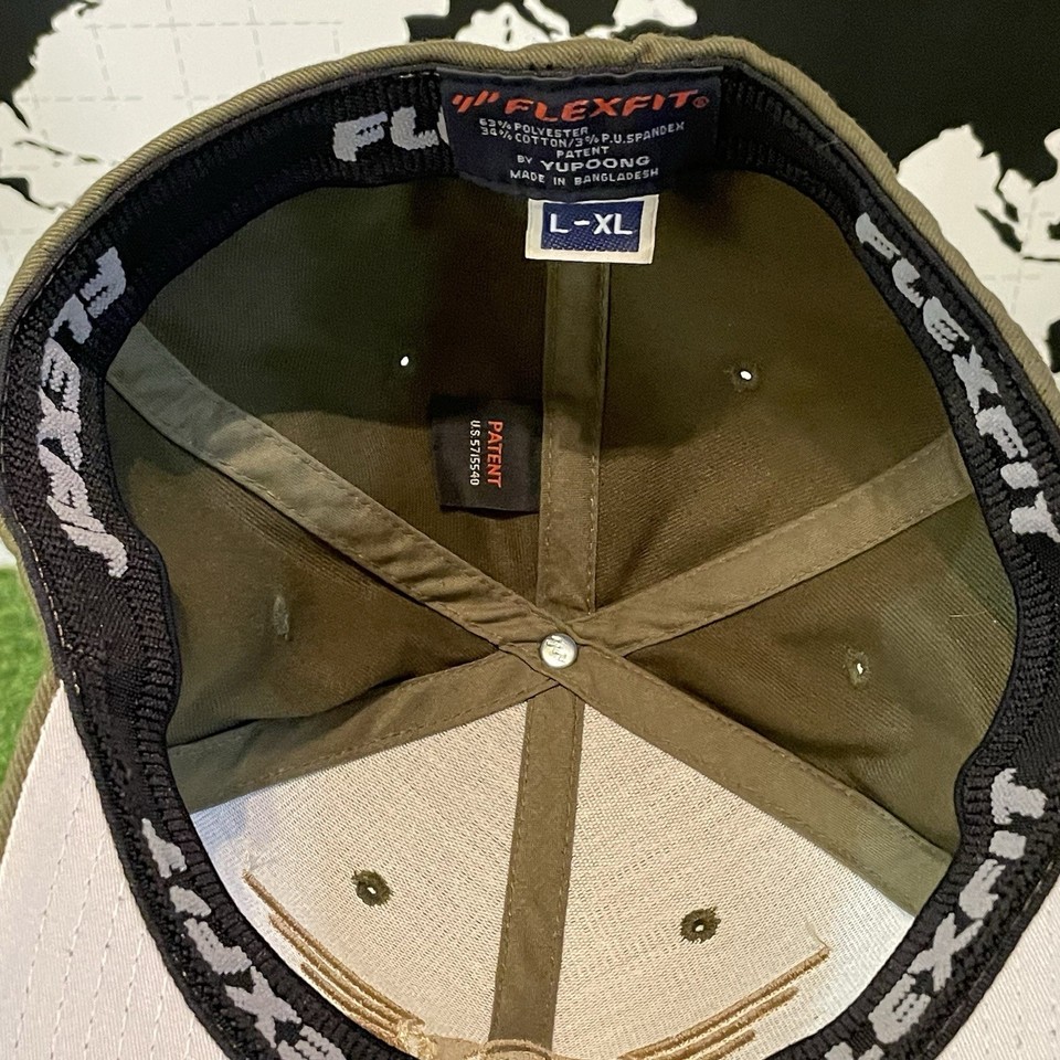 Harley Davidson Skull Wings Flexfit Hat Olive Brown L/XL Stretch Cap | eBay