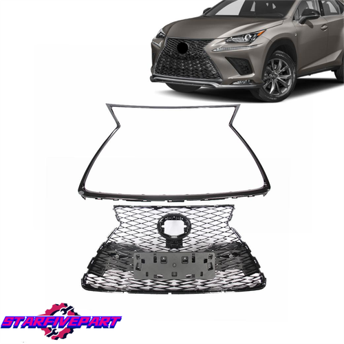 Front Grille Gloss Black For Lexus NX300 F Sport 2018 2019 2020 2021 ...