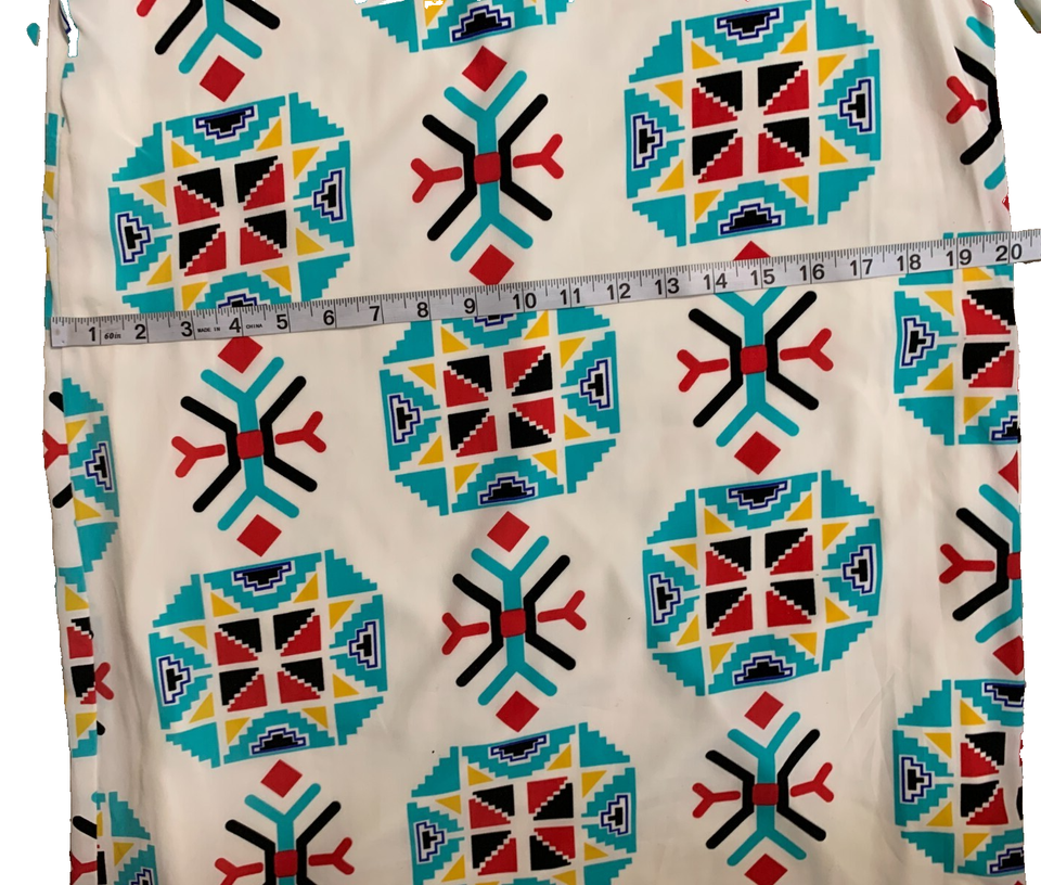 Aztec Southwest Print 3/4Cuff Sleeve Lined Shift Dress Peach Love ...