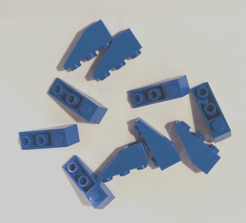 LEGO BLUE SLOPE INVERTED LOT / SIZE 3x1 / QTY 10x / Part #4287 / E# ...