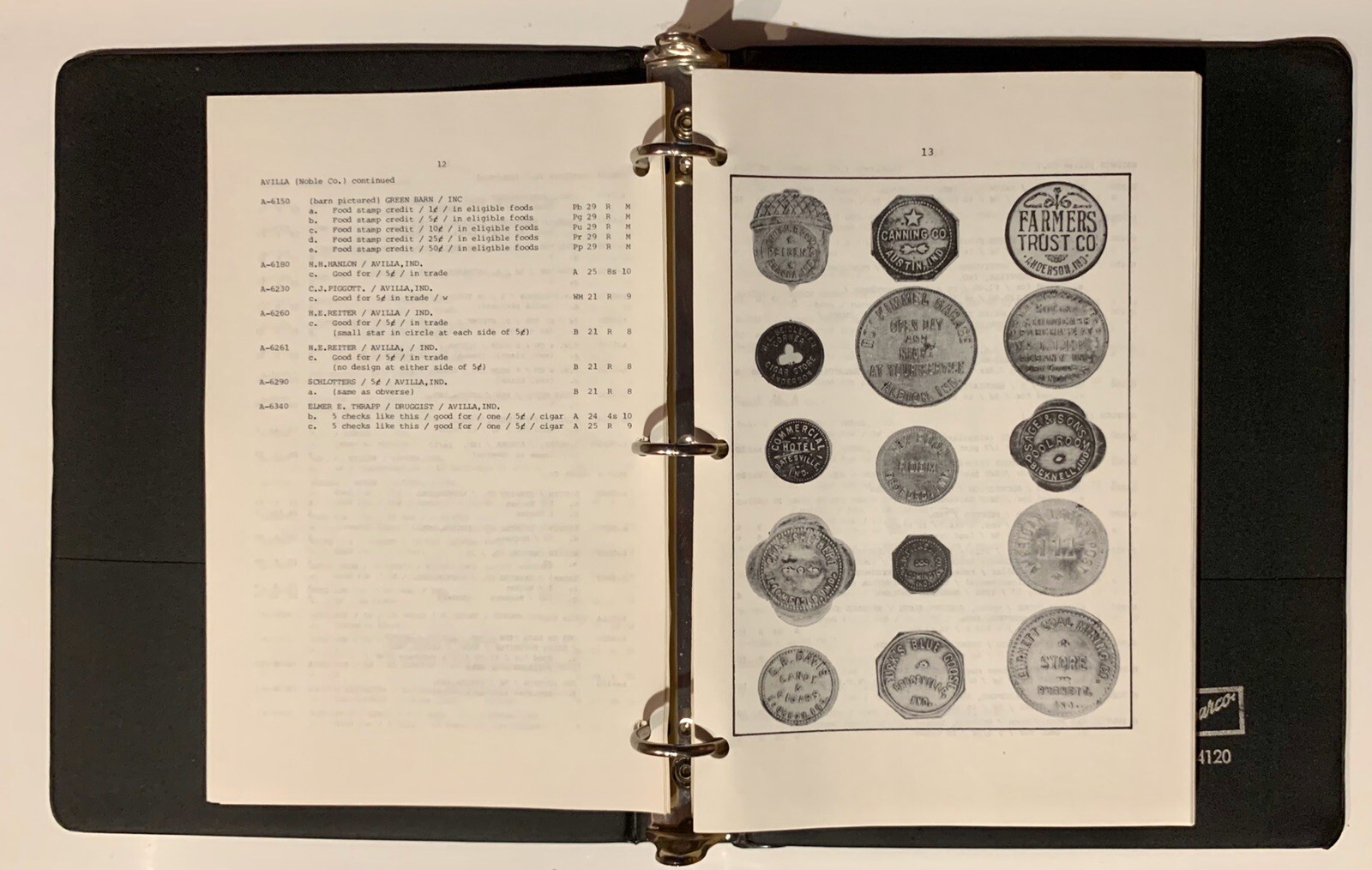 Indiana Trade Tokens by Lloyd E. Wagaman,(1981 IKO-TAMS) Merchant/good ...