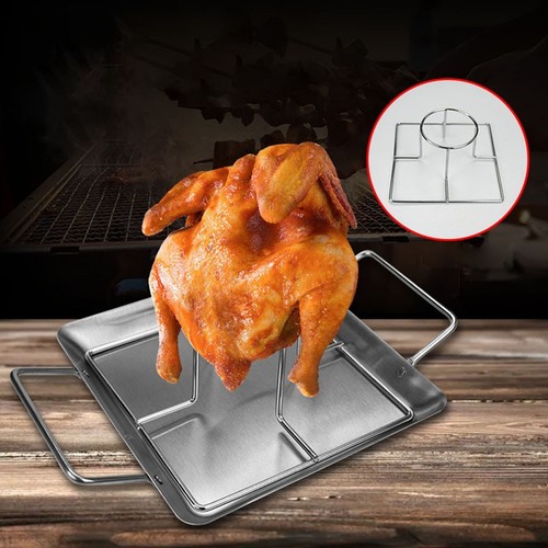 Stainless Steel Chicken Roaster Stand for Beer Can Roasting and BBQ Use ...