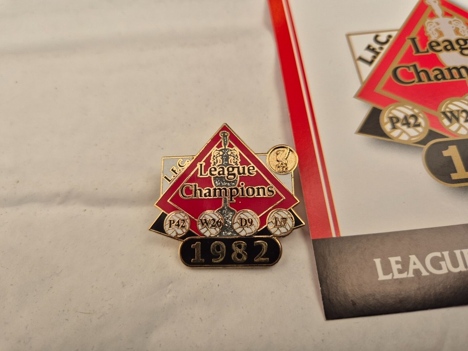 DANBURY MINT LIVERPOOL FC FOOTBALL VICTORY PIN BADGE 1982 LEAGUE ...