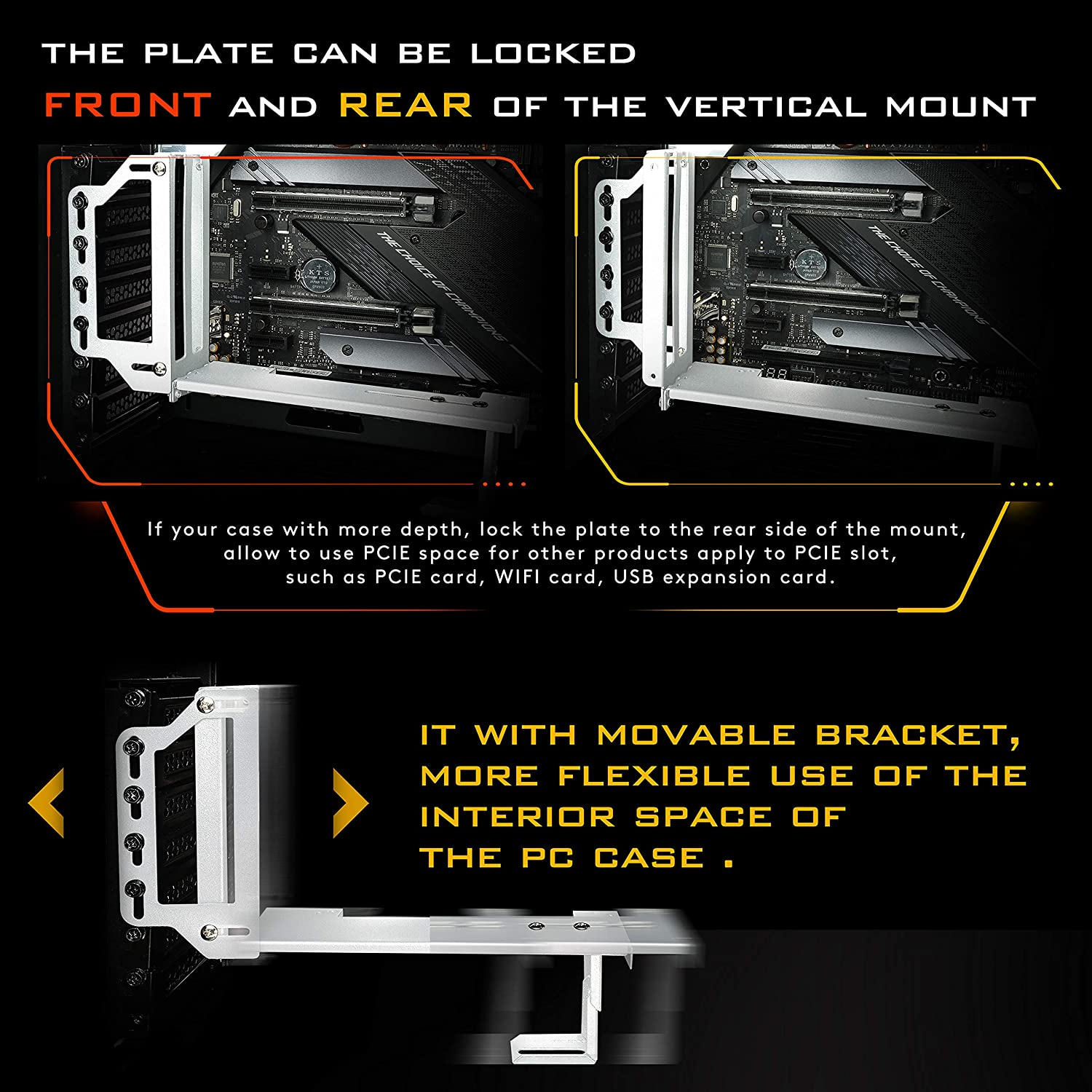 Vertical Graphics Card Holder Bracket with ARGB 5V 3Pin LED,GPU Mount ...